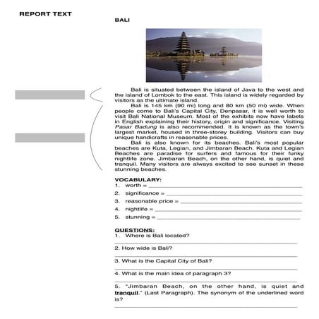 SOAL REPORT TEXT | PDF