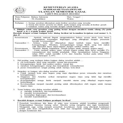 Soal semester gasal 2012 | PDF