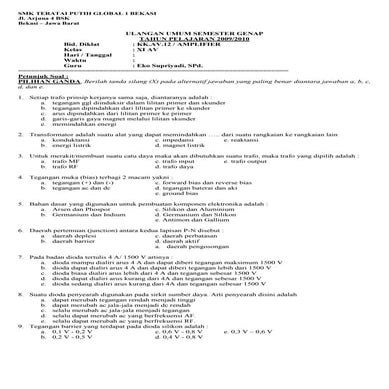 Soal semester genap tp | PDF