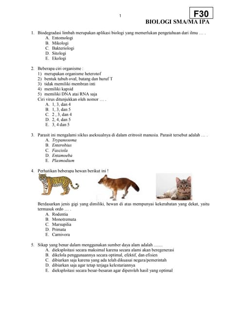 contoh soal UN SMA\ | PDF