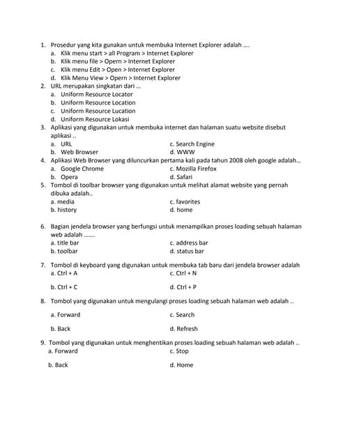 Soal lathan usp tik 9 | DOCX
