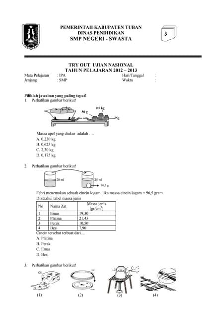 Kumpulan soal-soal Konsep Zat dan Wujudnya UN IPA SMP Kelas 9 Nurul Faela Shufa | PDF