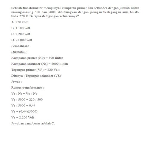 Soal transformator | PPT