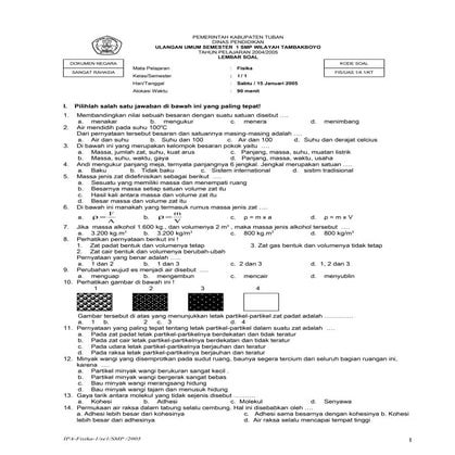 Soal uas 1 IPA SMP | PDF