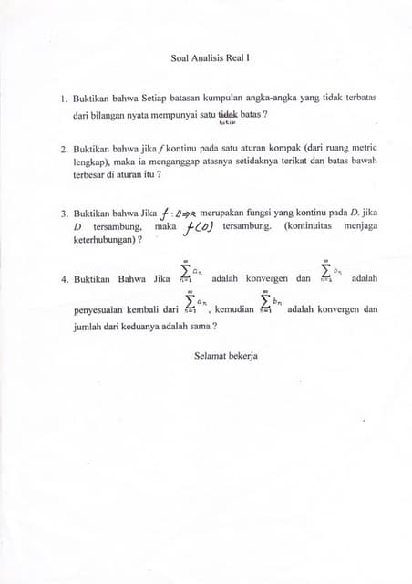 SOAL UAS - KALKULUS II - TAHUN 2010 | PDF