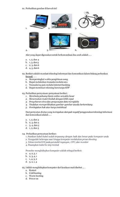 Soal lathan usp tik 9 | PDF