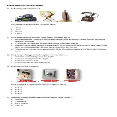 Soal uas TIK SMPN 222 2012 | DOCX