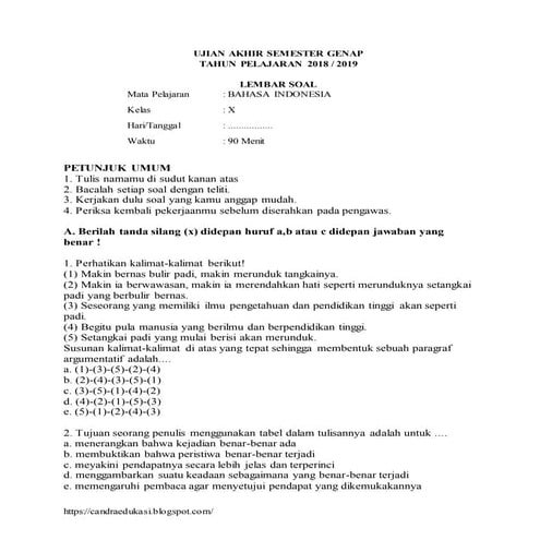 Evaluasi dan Apresiasi TKA Bahasa Indonesia | PPTX