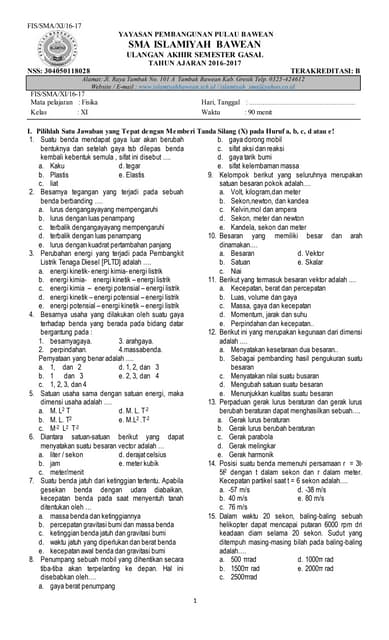 Soal latihan-ul-smt-2-fisika-xi-ipa | DOCX