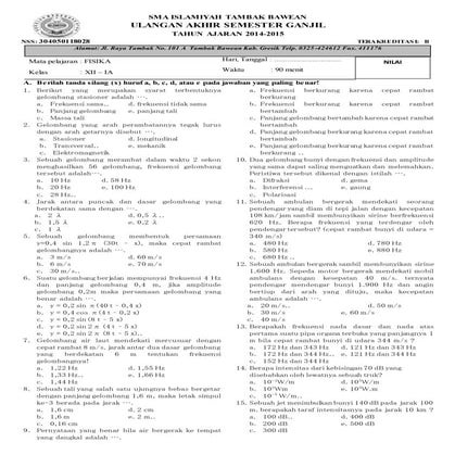 Soal UAS Fisika Kelas XII-IA | DOCX