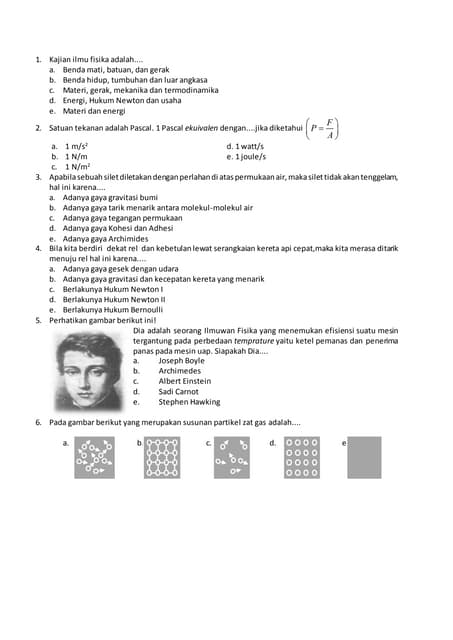 Kisi-kisi kognitif Fisika SMA gerak lurus, gerak melingkar, dan gerak parabola dengan ...