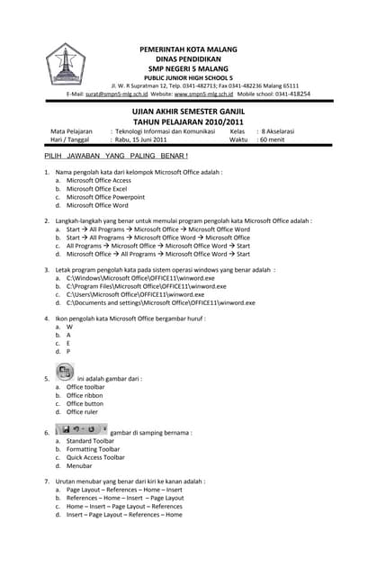 Latihan soal-tik-kelas-8-paket-1 | PDF