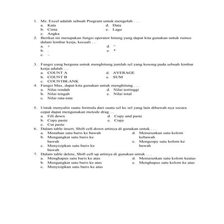 Soal ujian semester genap kelas x ristek | DOCX