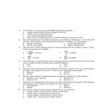 Soal ukk ipa kelas 8 | PDF