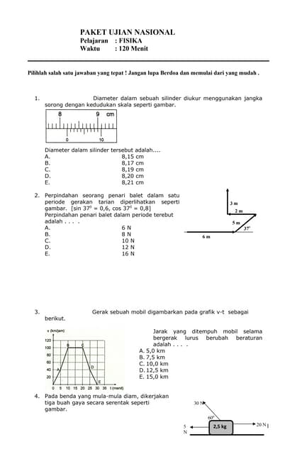 Soal try out fisika 2016 | PDF