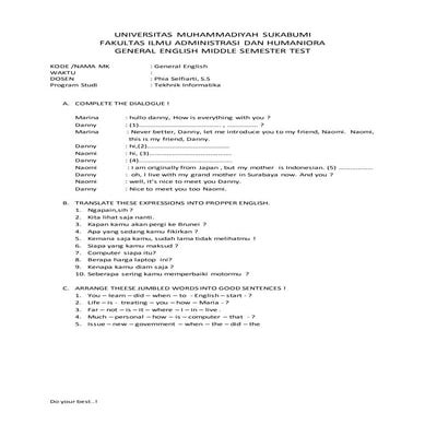 Soal uts | DOCX