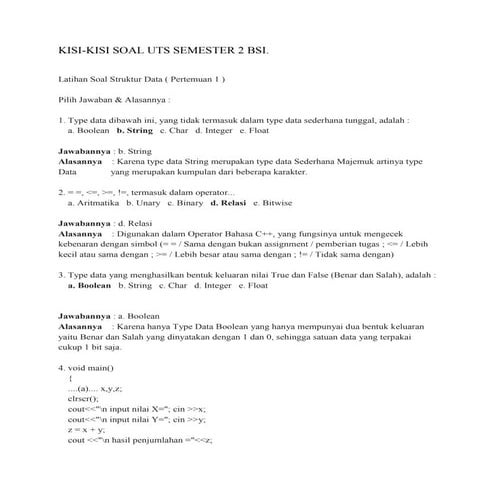 Contoh soal uts perancangan basis data | PDF