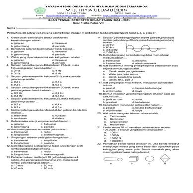 Soal uts genap fisika 8 | PDF