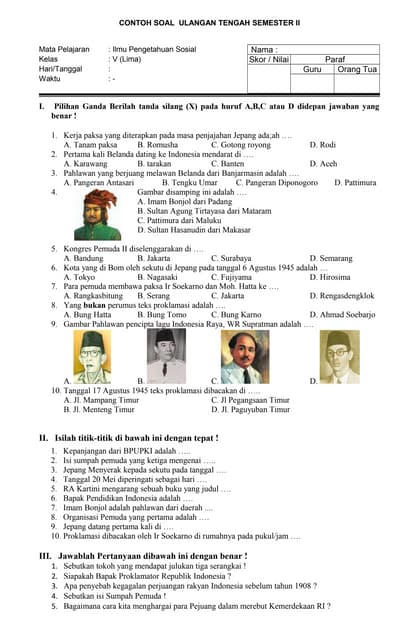 Soal uts bahasa indonesia kelas 3 semester 2 | PDF