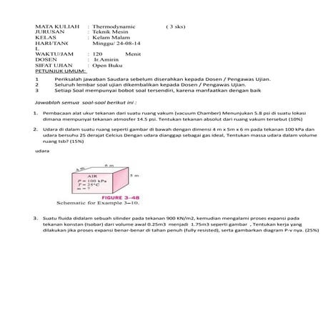 Soal uts thermodinamika ppkm | RTF