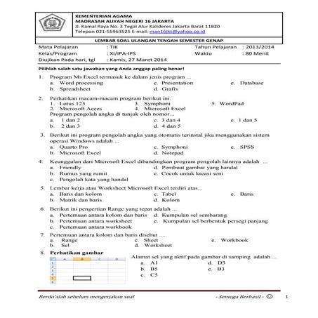 Soal uts tik xi genap | DOCX