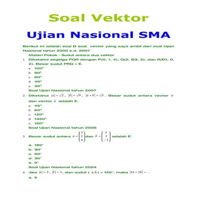 Soal Vektor Un SMA | DOC