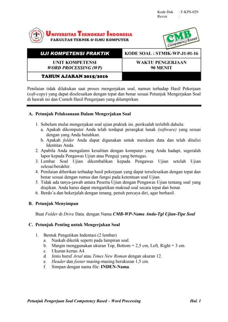 MODUL PELATIHAN MICROSOFT OFFICE WORD DAN EXCEL TINGKAT SMK | PDF