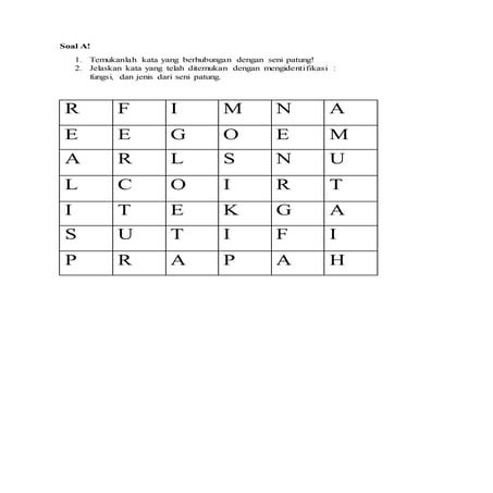 Soal word square | DOCX