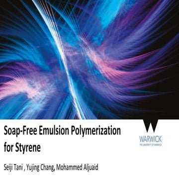 Soap free emulsion polymerization | PPTX
