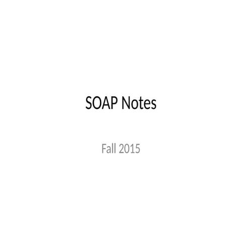 SOAP Notes PowerPoint slides for Sports Medicine | PPTX