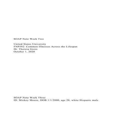 SOAP Note Week TwoUnited States University.docx