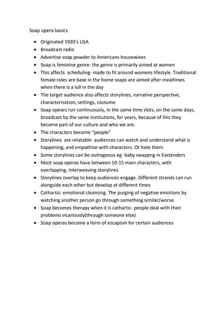 Soap opera basics | PDF