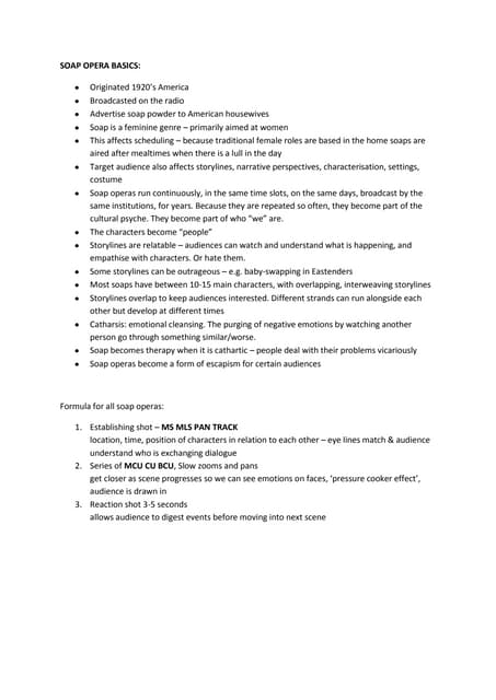 Soap opera basics | PDF