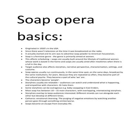 Soap opera basics | DOCX