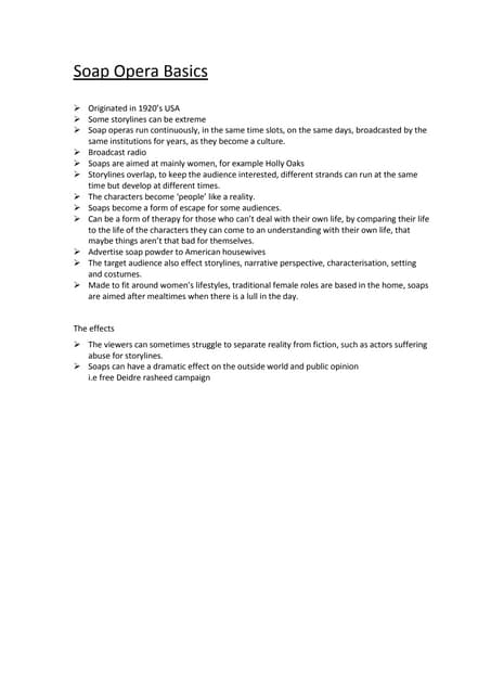 Soap Operas | PPTX | Soap Opera | Genres