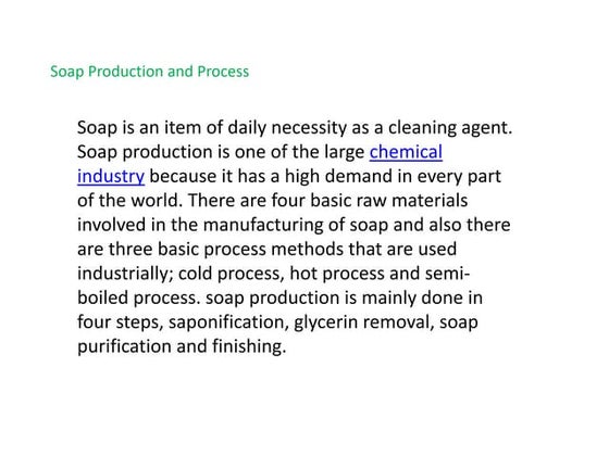 Soap manufacturing process | PPT