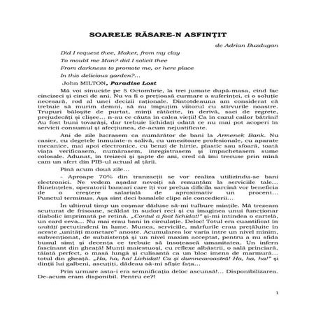 Soarele rasare n asfintit | DOC