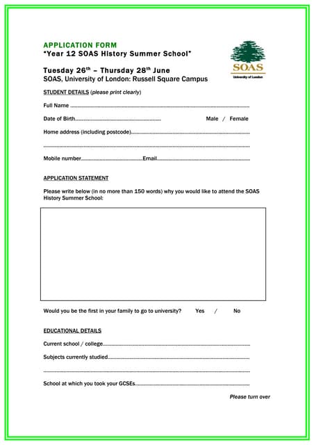 Application Form draft | PDF