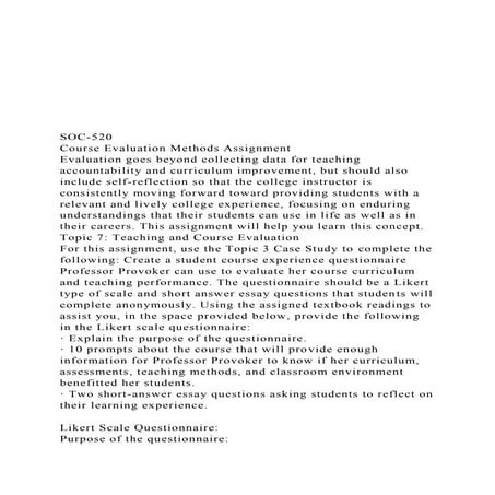 SOC-520Course Evaluation Methods AssignmentEvaluat.docx
