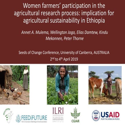 Women farmers' participation in the agricultural research process ...