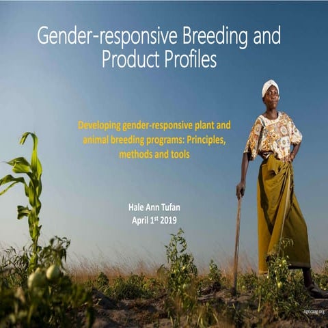 Gender-responsive breeding and product profiles - Developing gender ...