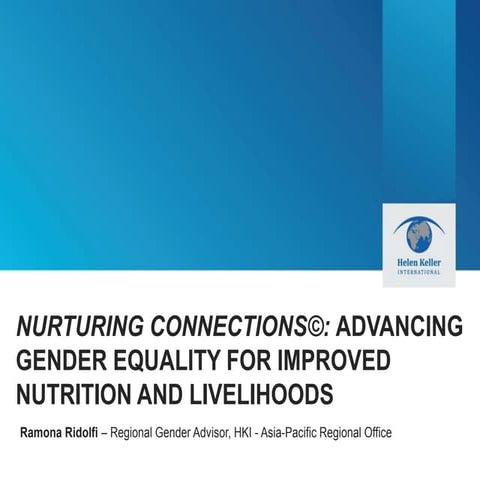 Nurturing connections: advancing gender equality for improved nutrition ...