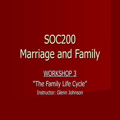 The Family Life Cycle | PPTX