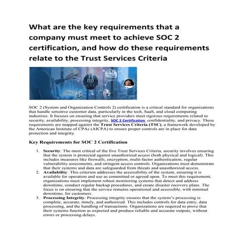 The relationship between SOC 2 certification | PDF