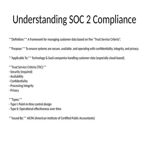 SOC2_Compliance_Overview GRC SOC2_Compliance_Overview | PPT