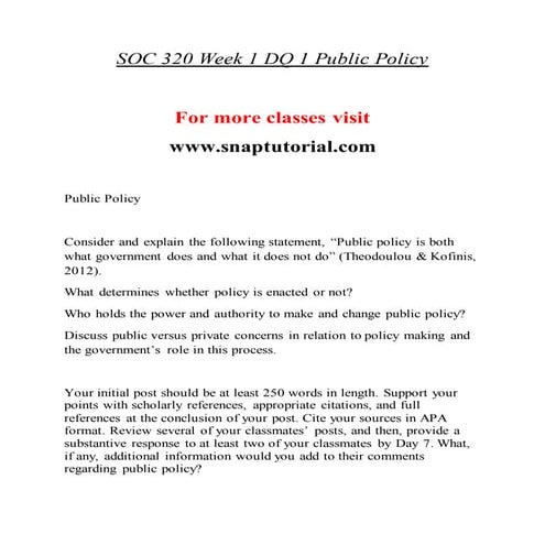 Soc 320 Enhance teaching - snaptutorial.com