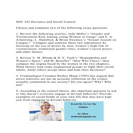SOC 345 Deviance and Social ControlChoose and complete two o.docx