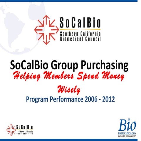 SoCalBio Presentation on its Group Purchasing Program | PPT