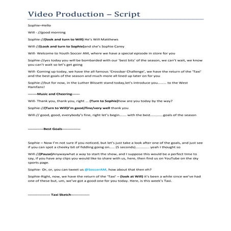 Soccer am final script | DOCX