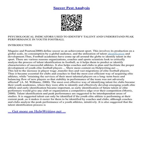 Soccer Pest Analysis | PDF